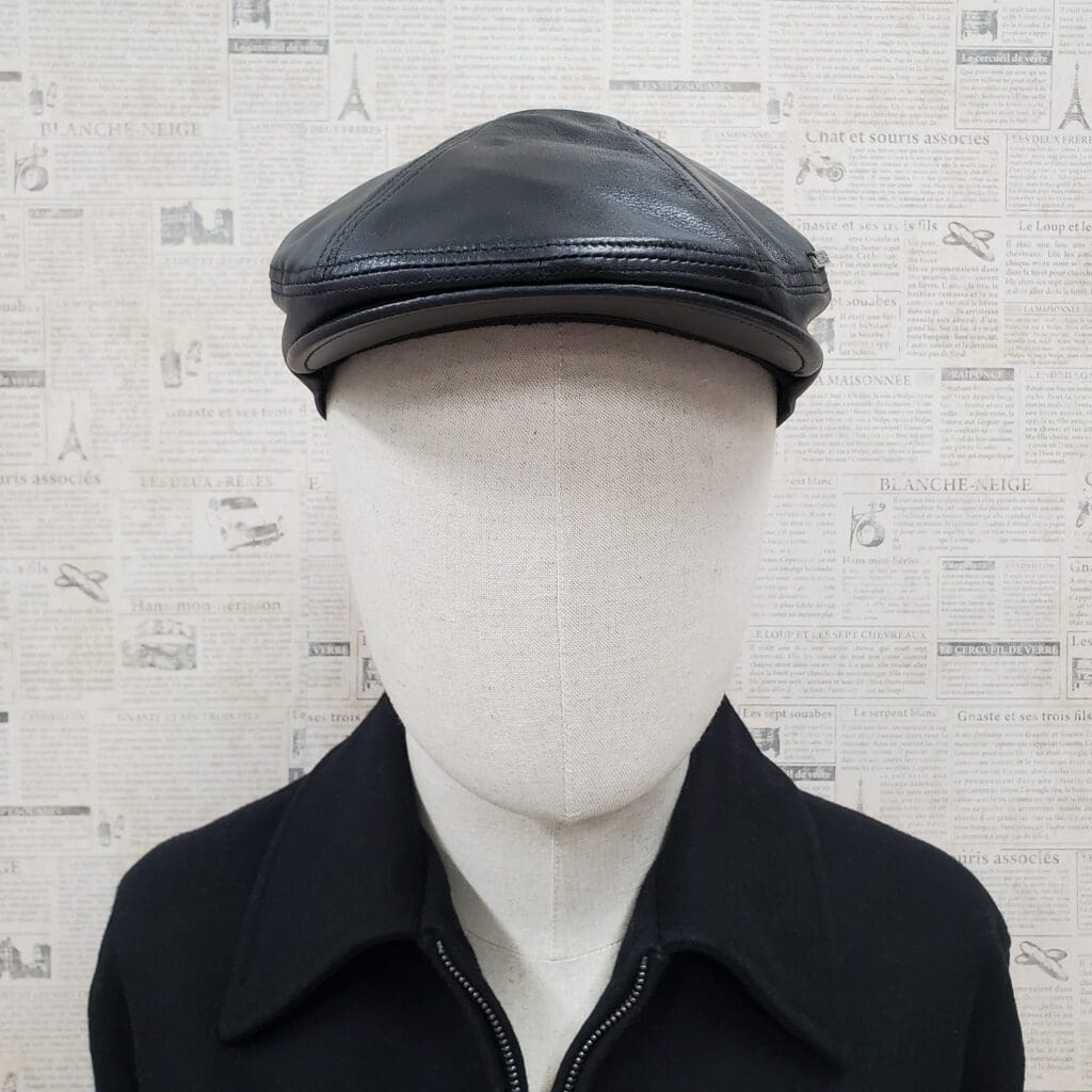 Black Vintage Leather Ascot Ivy Driver Cap - Winner Caps MFG. Company