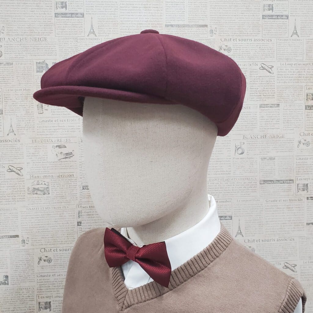 Burgundy Wool Apple Newsboy Cap - Winner Caps MFG. Company