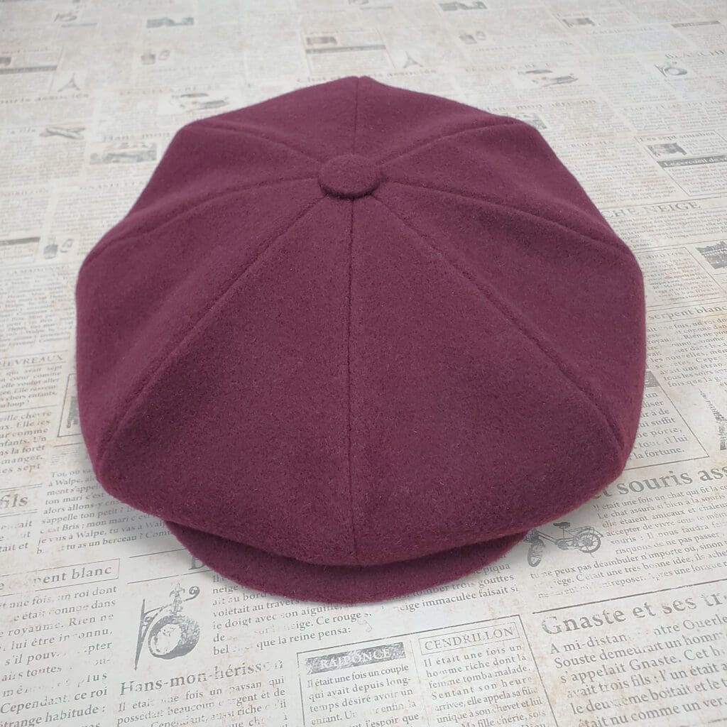 Burgundy Wool Apple Newsboy Cap - Winner Caps MFG. Company