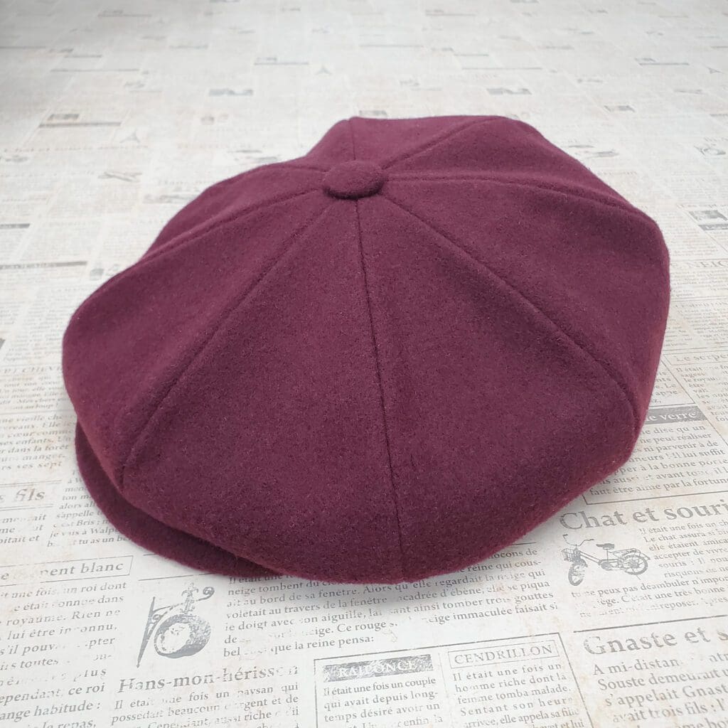 Burgundy Wool Apple Newsboy Cap - Winner Caps MFG. Company
