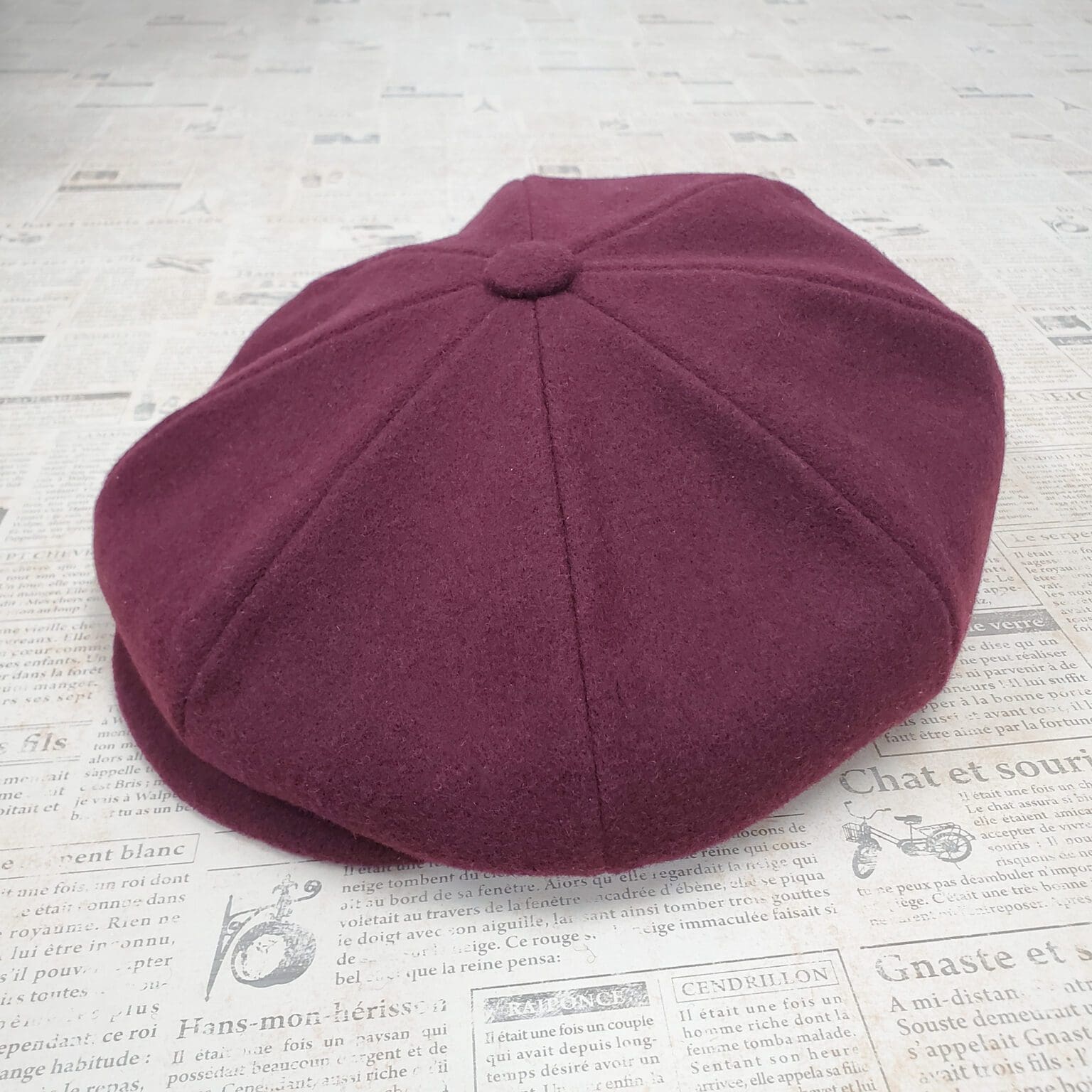 Burgundy Wool Apple Newsboy Cap - Winner Caps MFG. Company