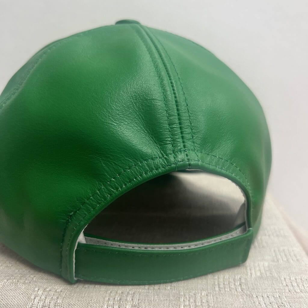 Kelly Green Leather Baseball Cap - Winner Caps MFG. Company