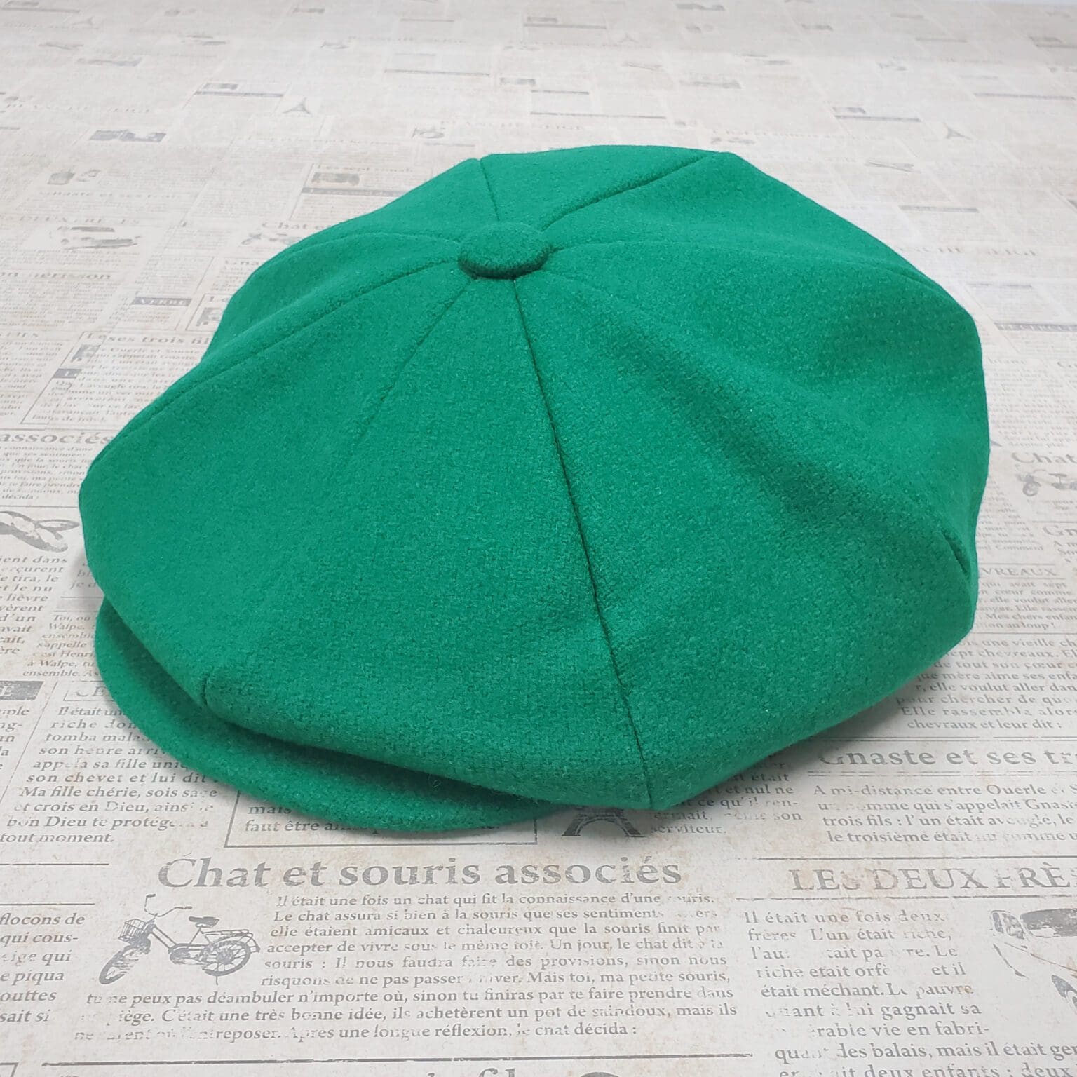 Kelly Green Wool Apple Newsboy Cap - Winner Caps MFG. Company