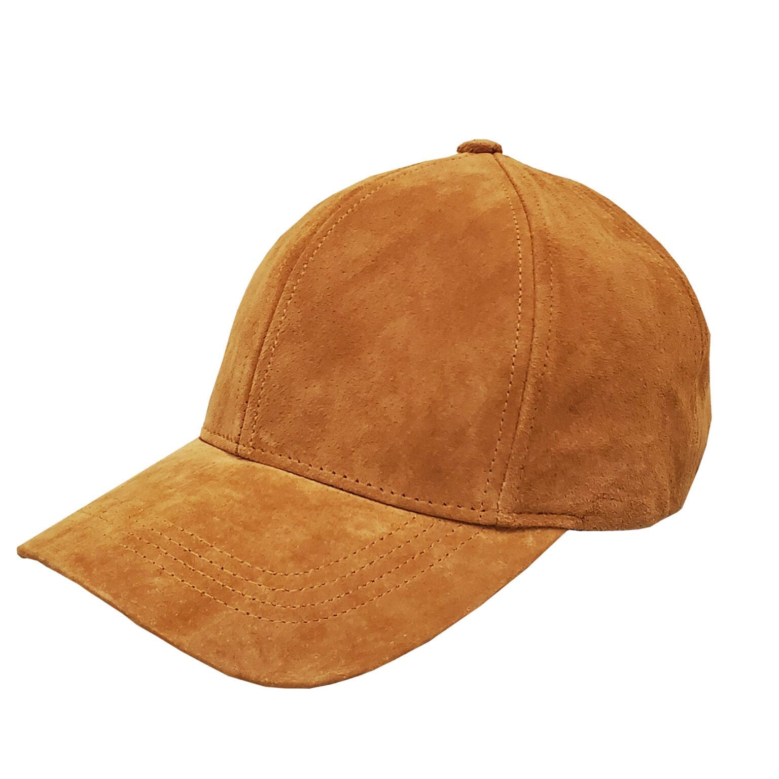 Light Brown Suede Leather Baseball Cap - Winner Caps MFG. Company