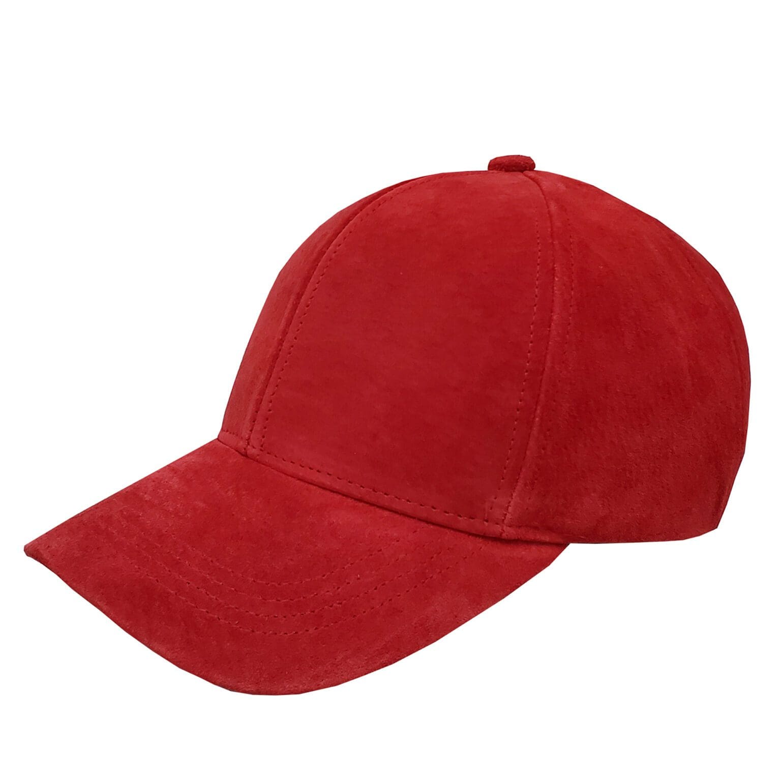 Red Suede Leather Baseball Cap - Winner Caps MFG. Company