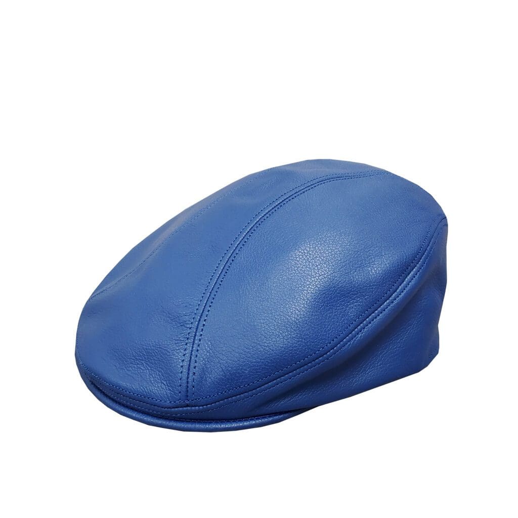 Royal Blue Pebble Leather Ascot Ivy Driver Cap - Winner Caps MFG. Company