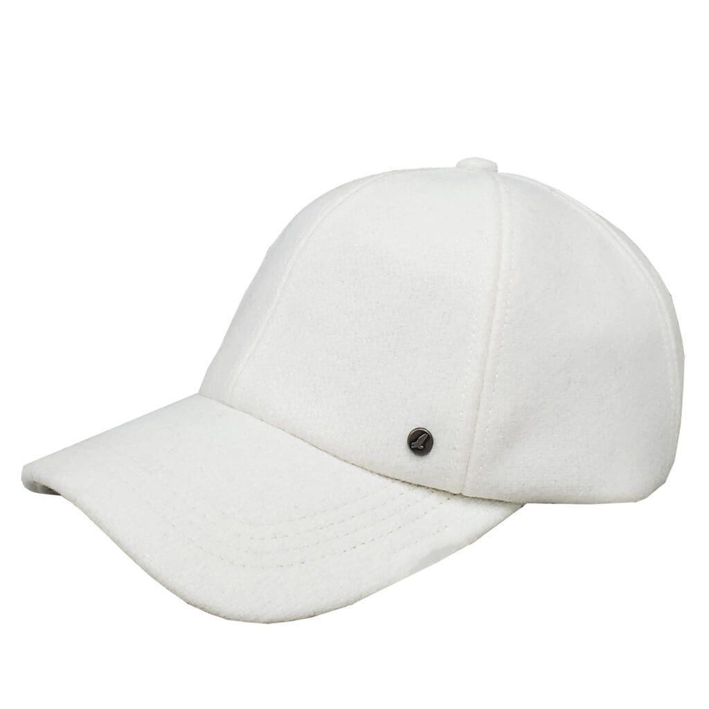 Emstate White Melton Wool Baseball Cap - Winner Caps MFG. Company