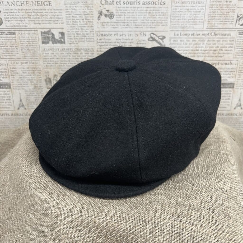 Black Wool Slim Newsboy Cap - Winner Caps MFG. Company